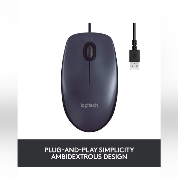 Logitech | Other | Logitech Full Size Corded Black Mouse Nib | Poshmark